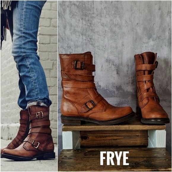 Frye | Shoes | Frye Veronica Tanker Moto Combat Boots | Poshmark